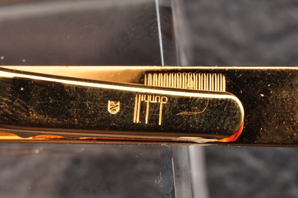 Near mint "Dunhill" cufflinks and tie clip gold and silver color, brand ...