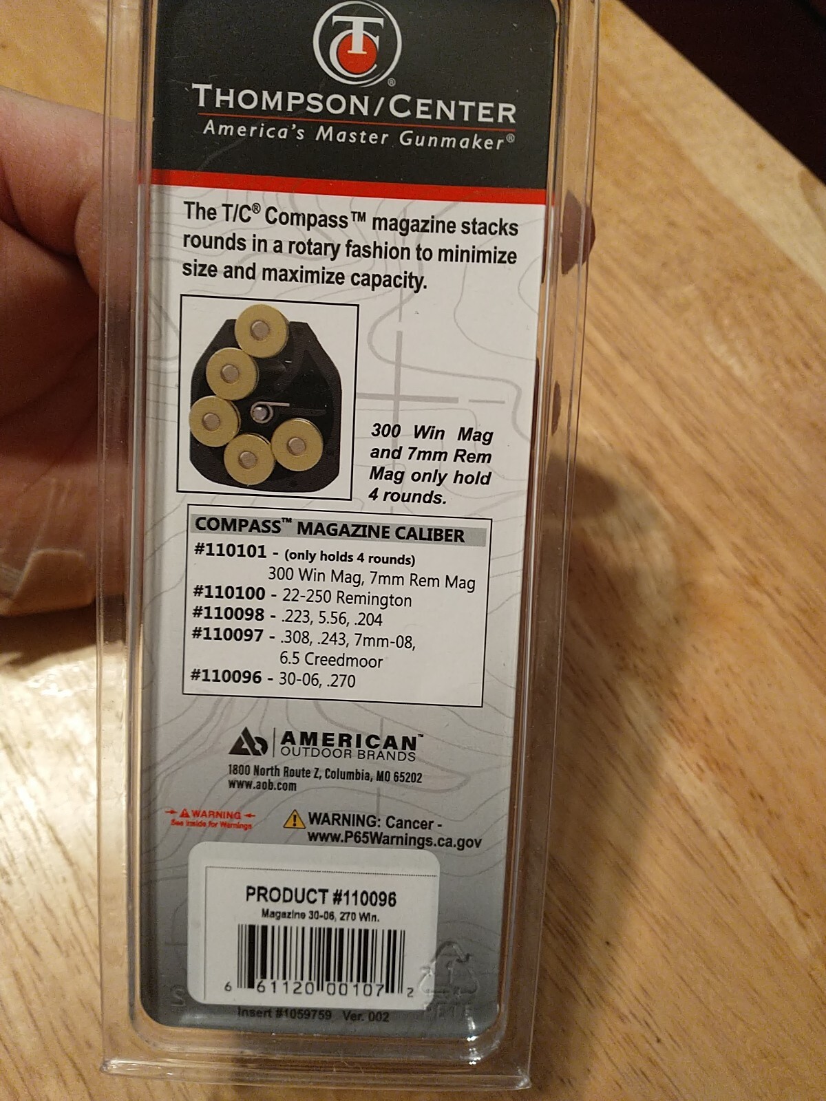 Thompson Center TC Compass Magazine 30-06,.270win. 5 Round Magazine ...