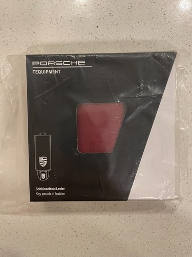 OEM Genuine PORSCHE Embossed Crest Red Leather key case Macan 911 ...