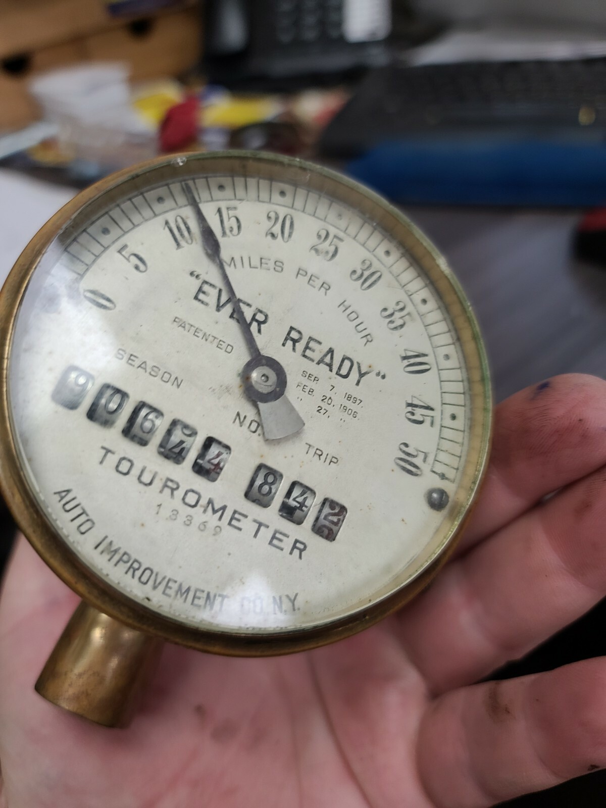 1908 1909 1910 VINTAGE BRASS CAR SPEEDOMETER FORD BUICK PIERCE ARROW ...