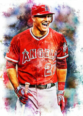 2021 MIKE TROUT AA 4/10 ORIGINAL PRINT ART SKETCH CARD ARTIST SIGNED | eBay