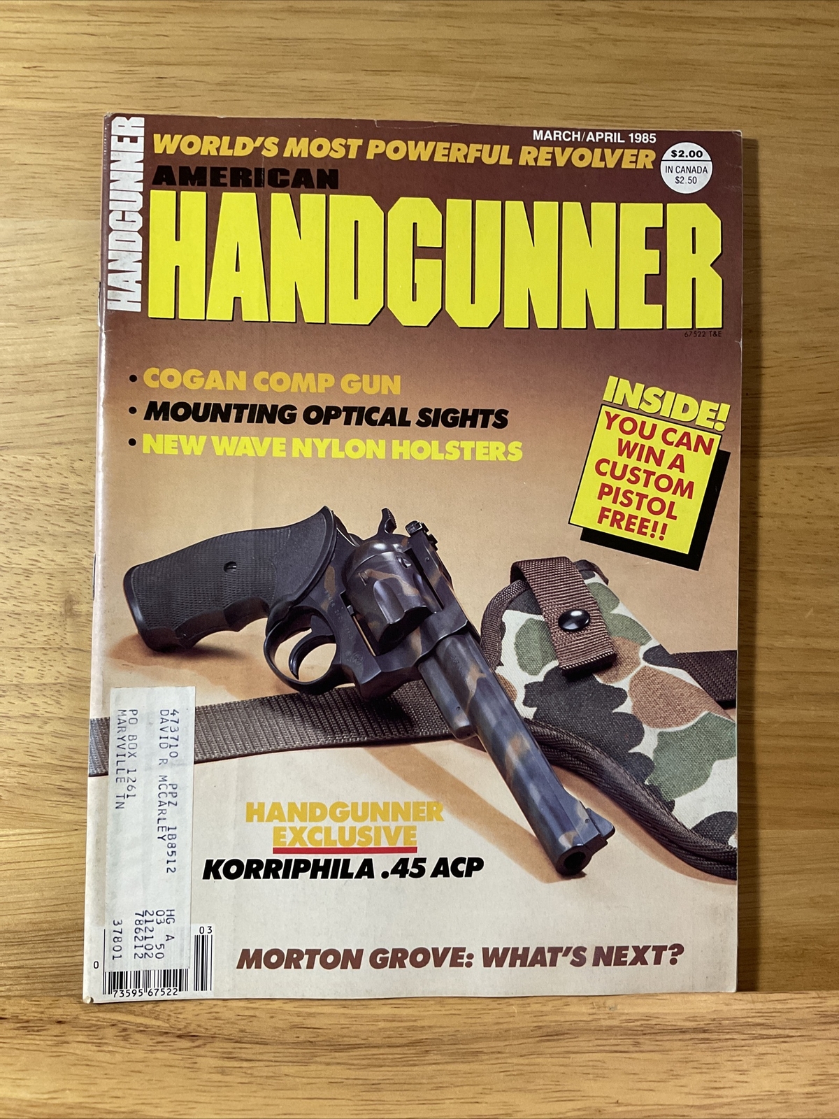 Magazine AMERICAN HANDGUNNER March/April 1985 Worlds Most Powerful ...