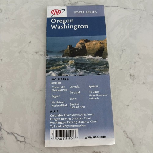 AAA State Map Oregon & Washington US State Road Travel Folding Map 2003 ...