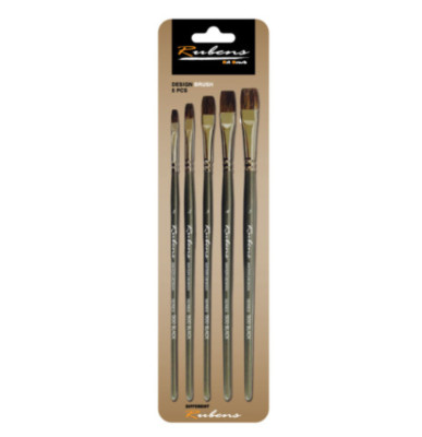 Rubens Artist Watercolor Painting Paint Brushes Flat Brush 500 1set ...