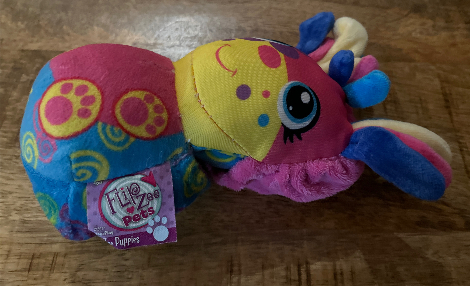 Flip Zee Pets Puppies Yellow Blue Pink Purple Fleece Plush Stuffed ...