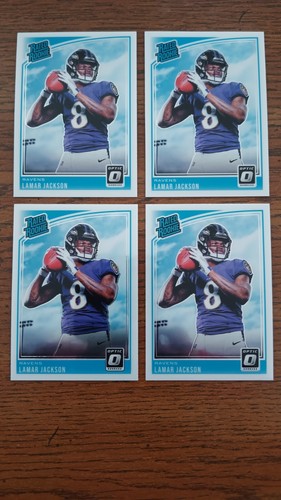 Lamar Jackson 2018 Panini Donruss Optic Rated Rookie 4 Card Lot | eBay