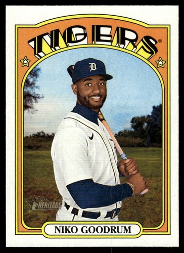 2021 Topps Heritage Baseball Card Niko Goodrum Detroit Tigers #601 8434 ...