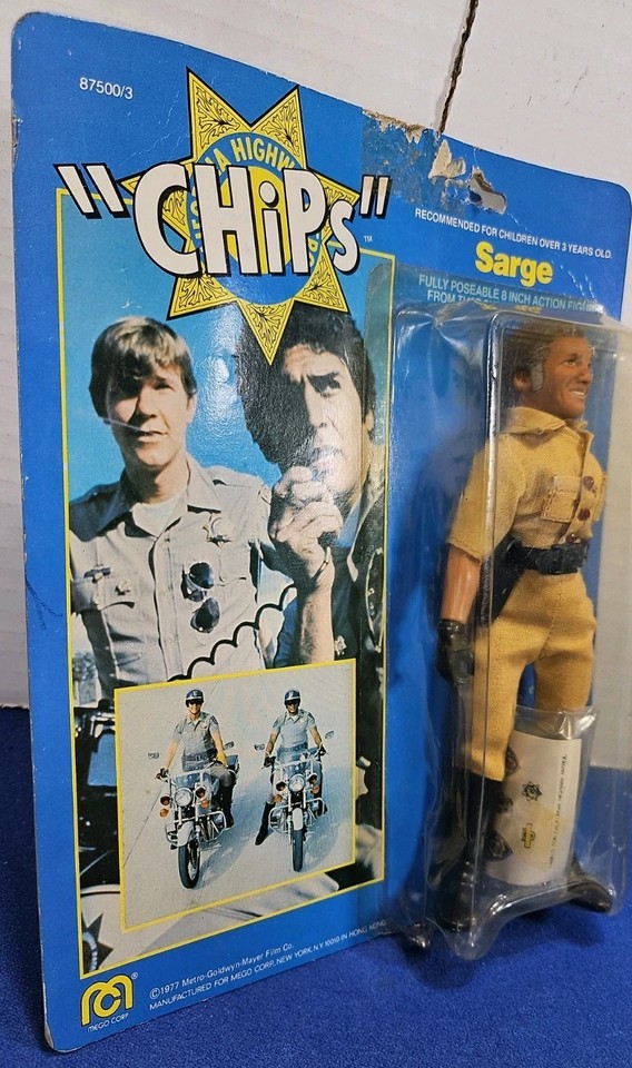 1977 Mego CHIPS SARGE MOC Action Figure Motorcycle Police TV Show | eBay