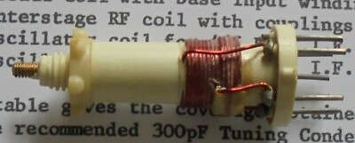 DENCO MAXI Q RADIO COIL ~ WHITE TRANSISTOR RANGE ~ 5T ~ PLUG IN ~ NOVAL ...