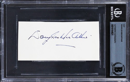 Douglas MacArthur Authentic Signed 2.15x4 Cut Signature BAS Slabbed | eBay