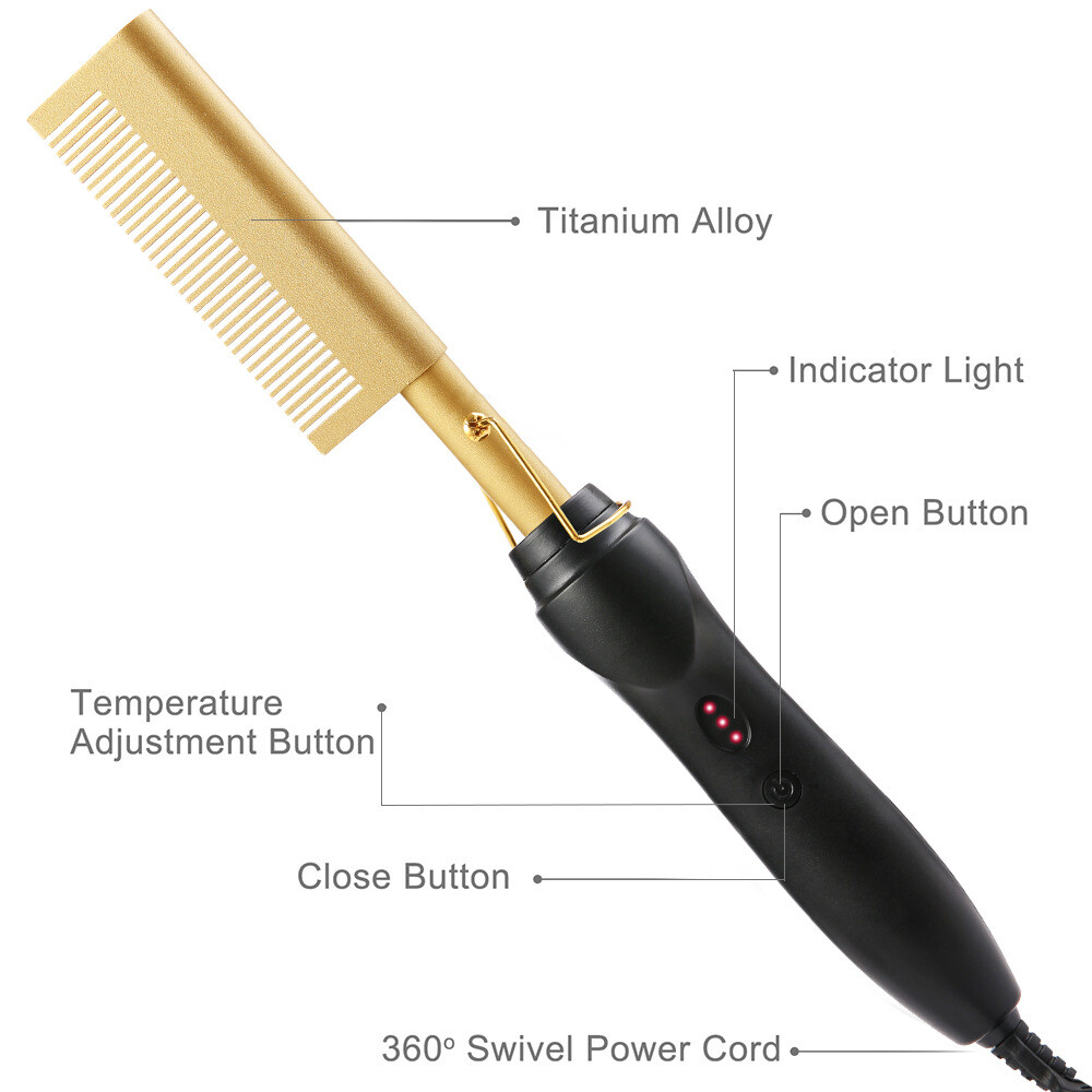 Electric Curling Comb 2-in-1 Curling Electric Straightening T6S9 | eBay