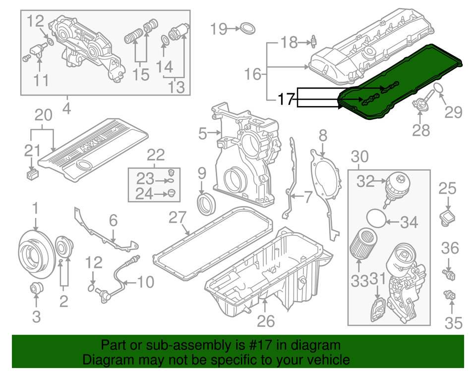 Genuine BMW Valve Cover Gasket 11-12-0-030-496 | eBay