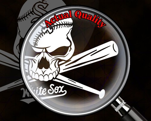 Baseball Chicago White Sox Skull Vinyl Die Cut Car Decal Sticker 7"(w ...