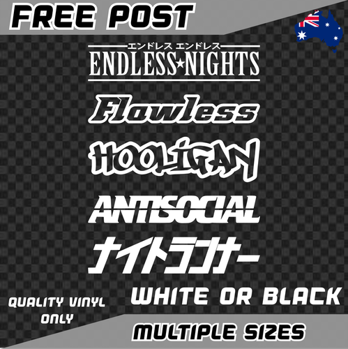 Rear Window Banner Sticker Decal Vinyl JDM Drift Car Turbo Boost Night Runner V2 | eBay Australia