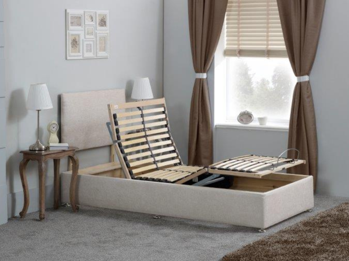 Restwell Adjustable Electric Bed Chenille + Memory Foam Mattress 3 YR ...