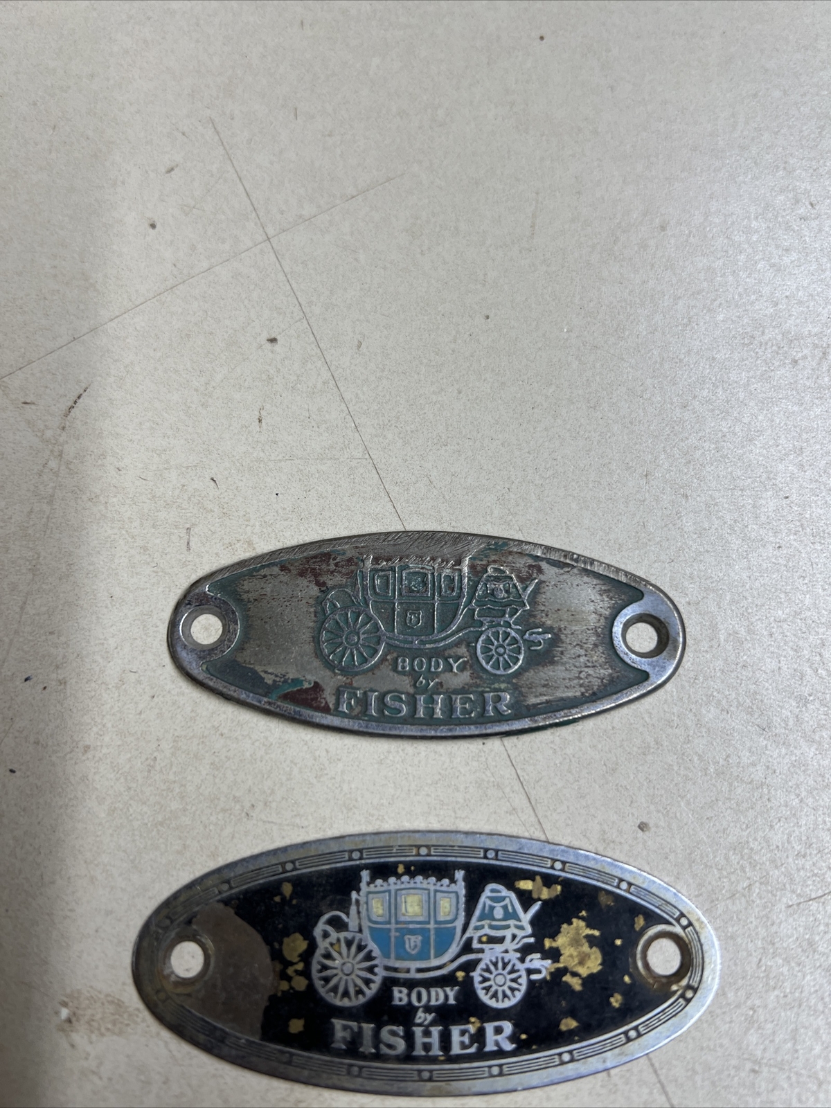 Vintage Body by Fisher Bronze Tag Emblem Nameplate Badges Set If 3 | eBay