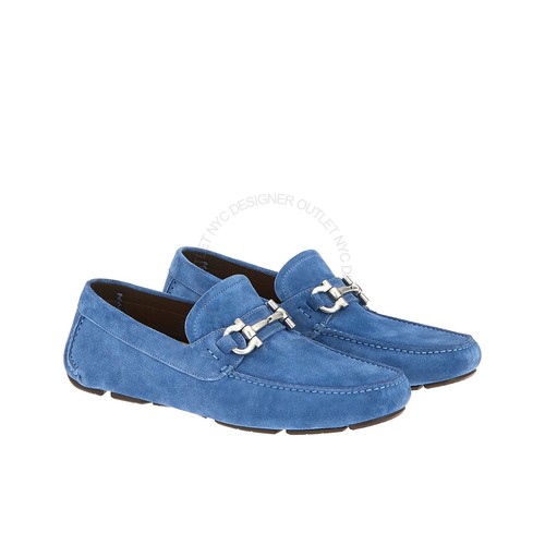 Salvatore Ferragamo Mens New In Box Parigi Light Blue Suede Drivers ...