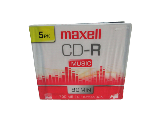 Maxell CD-R music 80 min 5PK Up to/max 32x NEW Sealed ! | eBay