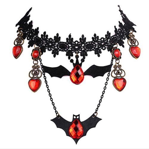 Festival Creative Necklace Vintage Bat Shaped Neck Chain Lace Neck ...