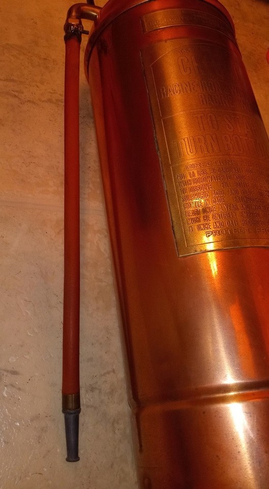 Chicago Racine Iron & Water Works Copper Fire Extinguisher Lamp | eBay