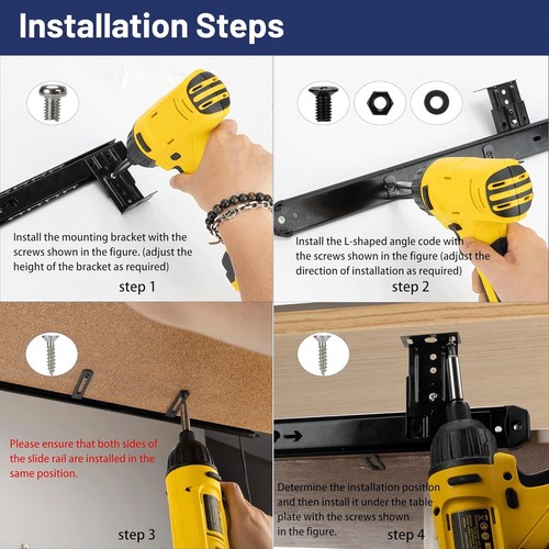 14" Keyboard Slide Heavy Duty Ball Bearing Slides Computer Tray Under ...