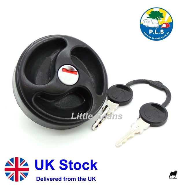Black Lockable Water Tank Filler Cap Vented C/w Keys Caravan Motorhome ...