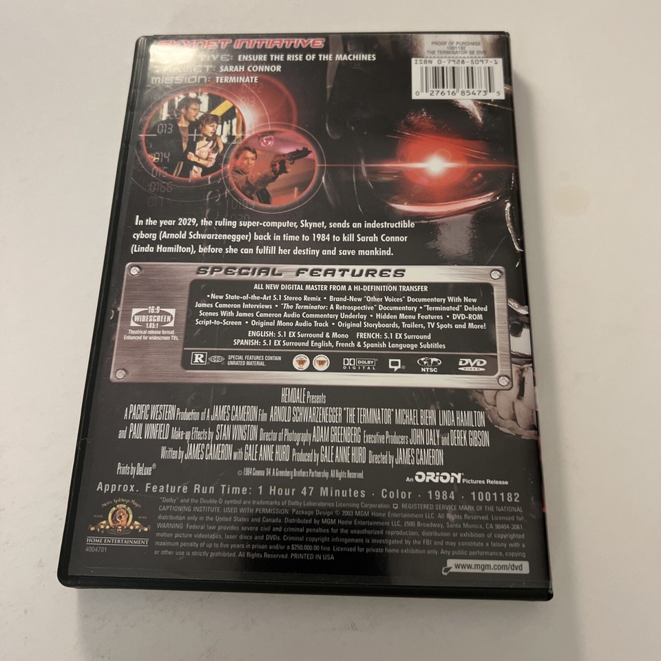 The Terminator (DVD, 2001) 27616854735| eBay
