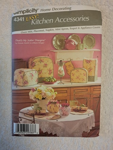 Simplicity 4341 Pattern Kitchen Accessories Appliance Covers Placemat ...