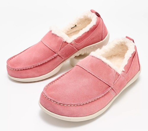 Revitalign Orthotic Warm-Lined Suede Loafers - Slippers Rose 6.5/M New ...