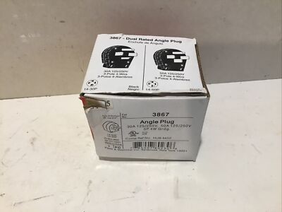 Legrand 3867 Dual Rated Angle Plug 1/pkg 30A/50A 125/250V 3-Pole 4-Wire ...
