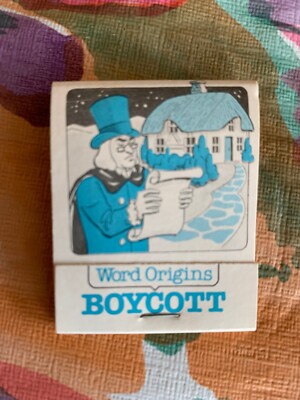 Vintage Boycott Word Origins Stories Behind Words Matchbook | eBay