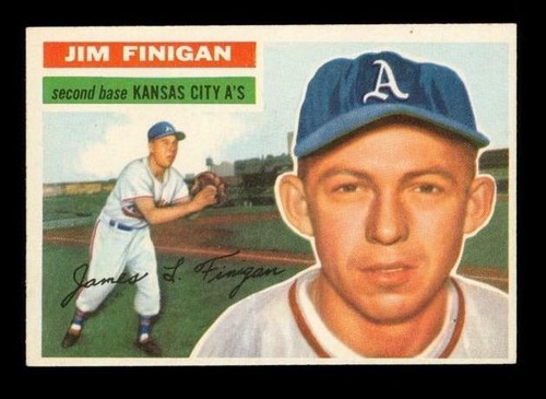 Vintage BASEBALL Card TOPPS 1956 #22 JIM FINIGAN WB Second Base Kansas ...