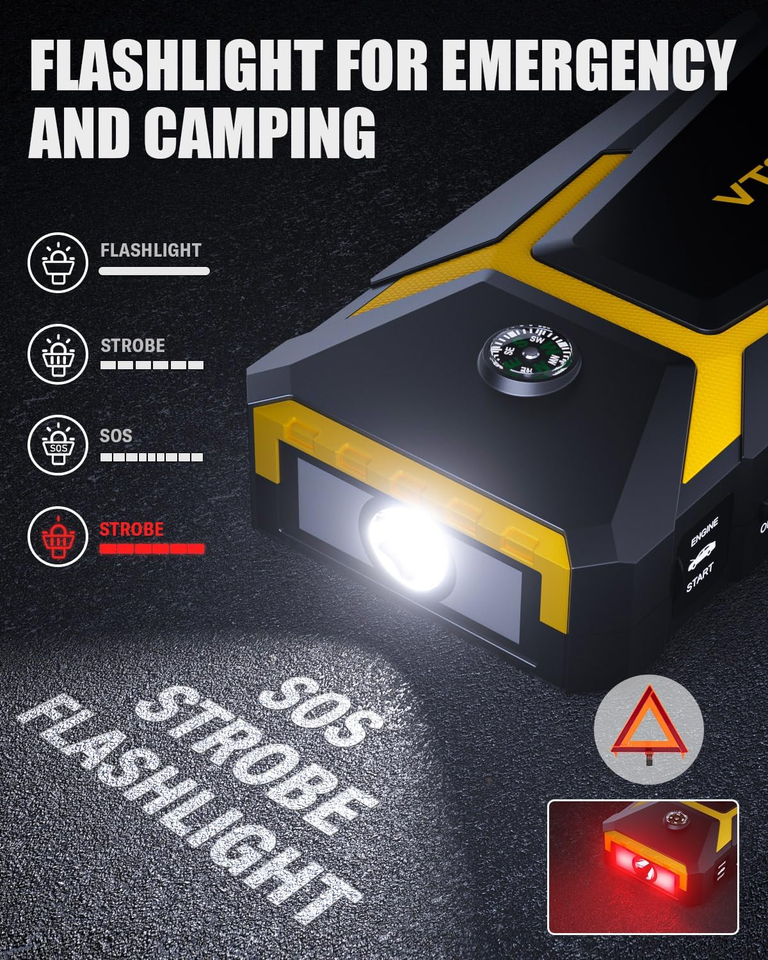 V8 Pro 3000A Jump Starter, Car Battery Charger Jump Starters for up 8 ...