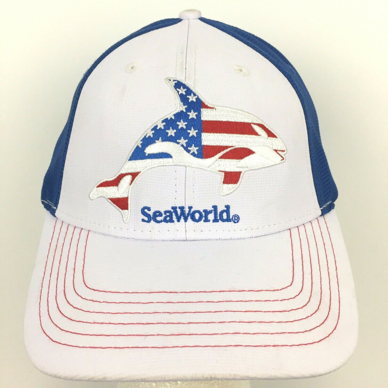 Shamu Sea World USA Flag Killer Whale Cap Spell Out Logo Strap Back ...