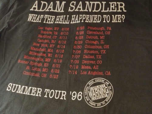 Adam Sandler What the Hell Happened to Me? Summer Tour 96. Pre-owned XL ...
