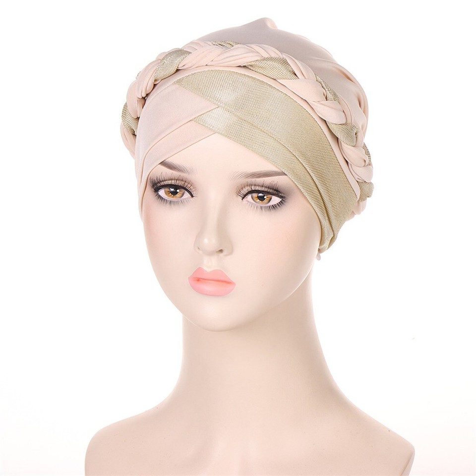 Women Muslim Hats Turban Chemo Cancer Hijab Braid Head Cover Caps ...