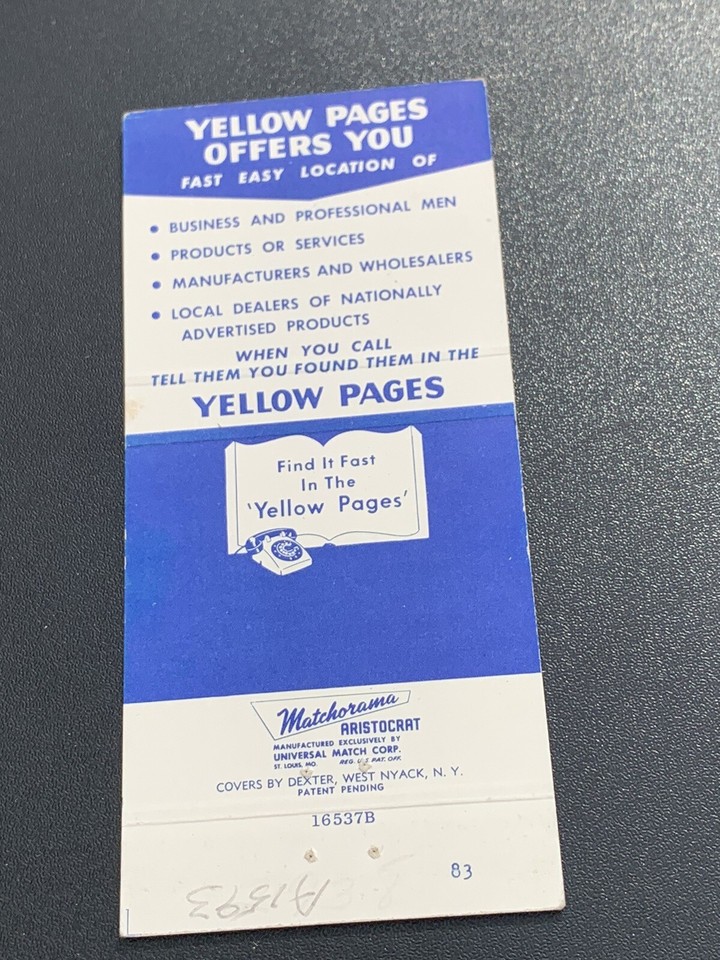 Vintage Pennsylvania Matchbook: “Yellow Pages - Pittsburgh” | eBay