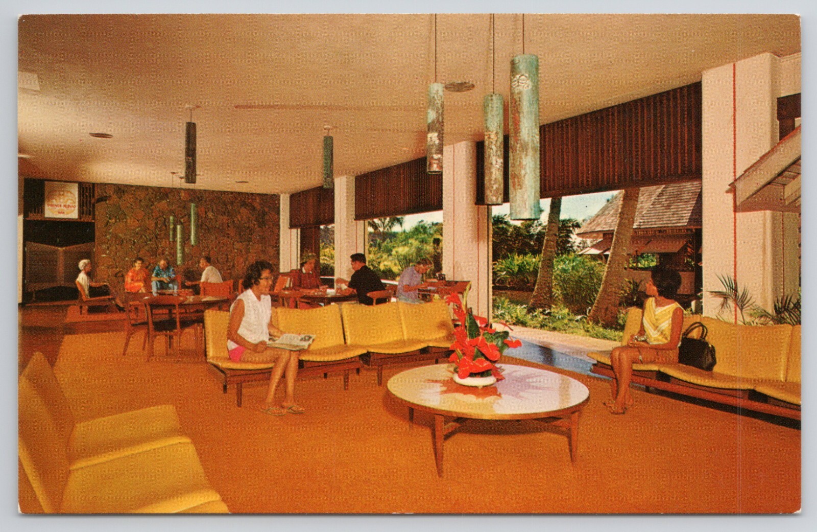 Postcard Guest Lobby Lounge Kauai Surf Hotel Hawaii NH1 | eBay