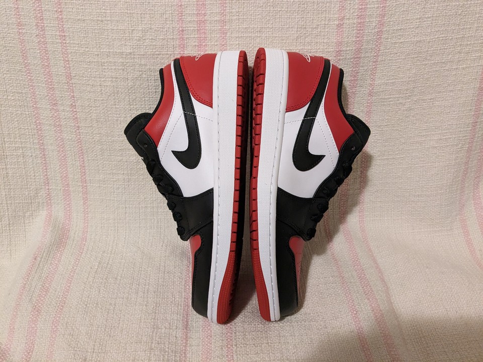 Nike Air Jordan 1 Low Bred Toe Gym Red White Black AJ1 553558 612 Shoes ...
