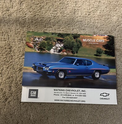 vintage collector calendar (2008 Watkins Chevrolet Muscle Cars) | eBay