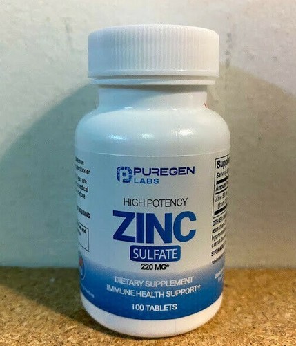 Puregen Labs Zinc Sulfate 220 mg 100 Tablets | eBay