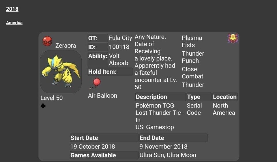 ⚡️2018 Fula City Zeraora Event Untouched | Pokemon Sword & Shield⚡️ | eBay