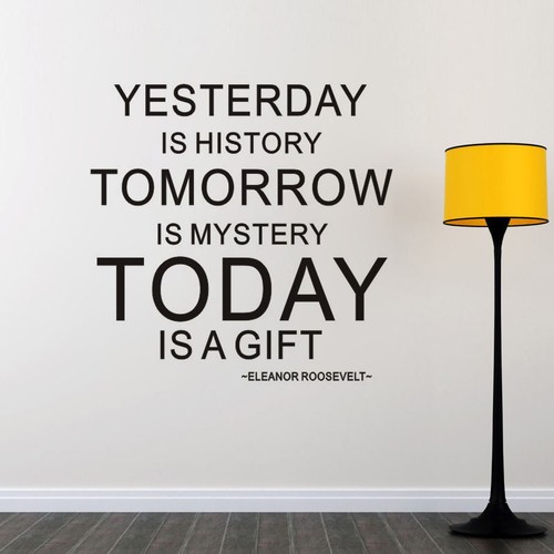 Yesterday Is History Diy Quote Mural Wall Stickers Home Decal Decals ...