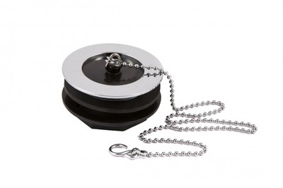 Chrome Plated Brass Bath Waste Fitting With Black Poly Plug | 1-1/2 ...