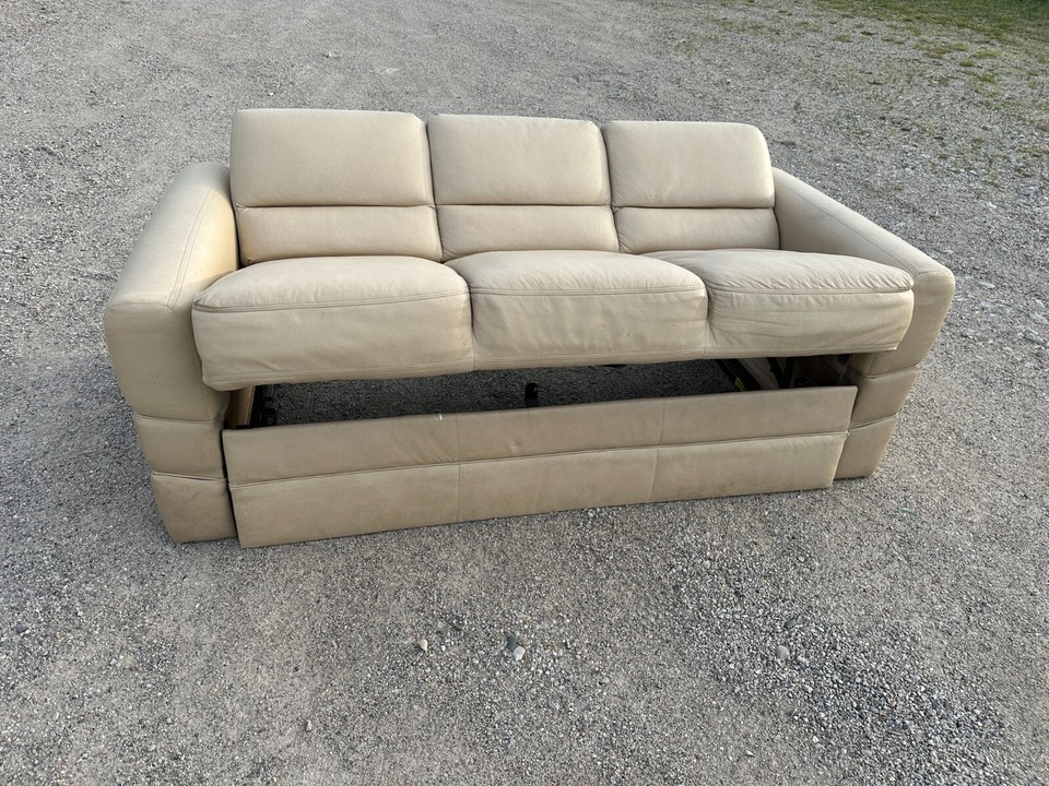 Flexsteel 71" Jack knife Sofa Bed Couch TAN RV Boat Motorhome jackknife ...