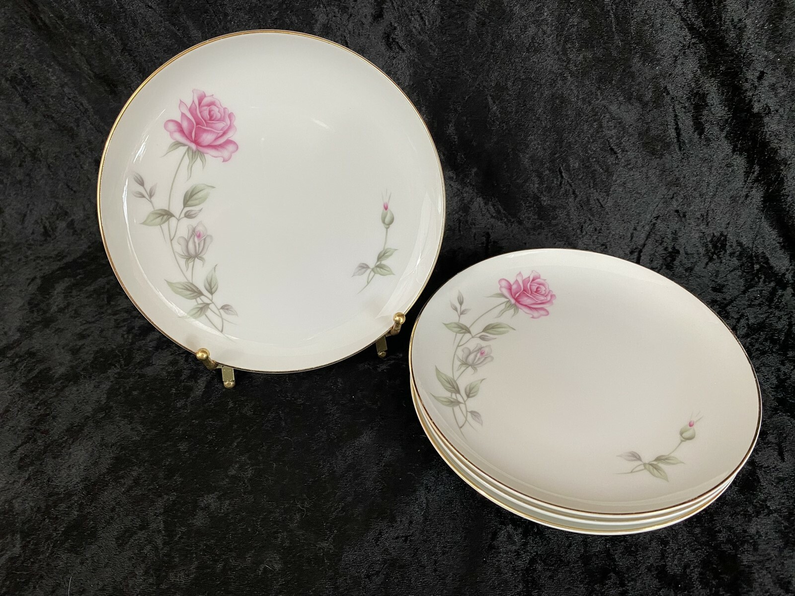 Kasuga Fine China Gold Trim ROSEMARIE 6 1/4" Bread & Butter Plates ...