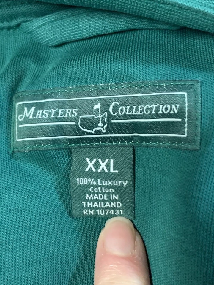 Masters Collection Men XXL Golf Green Pullover 1/4 Zip Jacket Logo ...