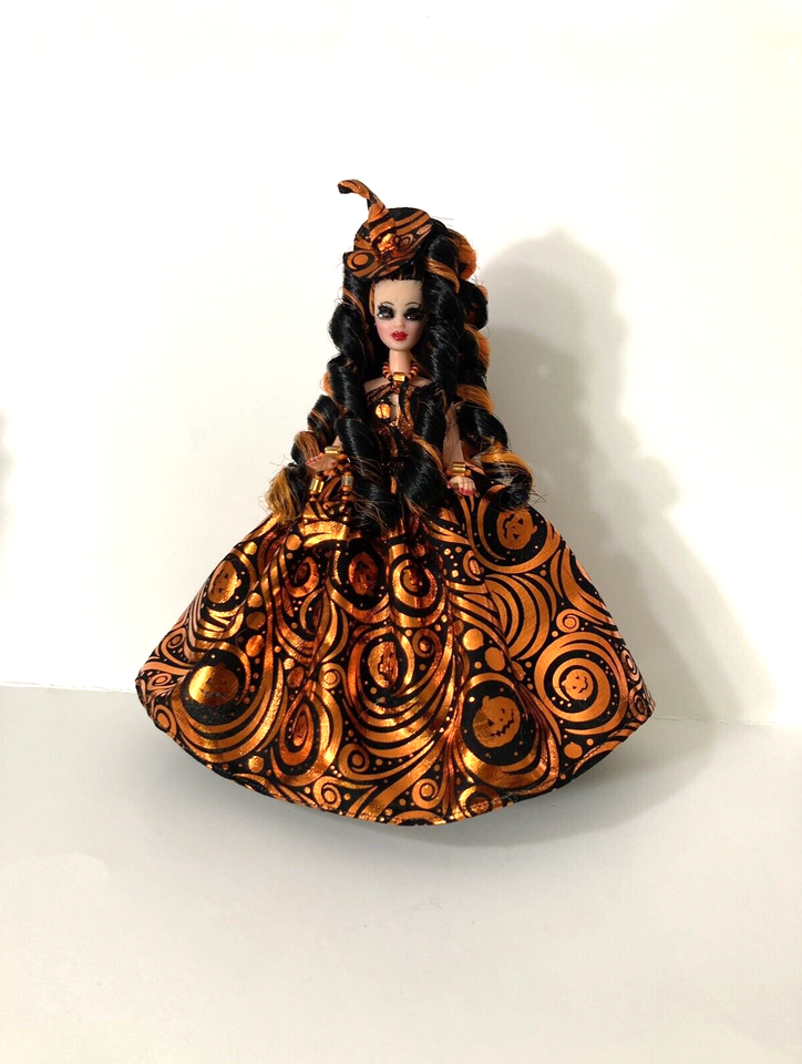 Custom Topper Dawn Doll ~Raven Angie in her Psychedelic Pumpkin Patch ...