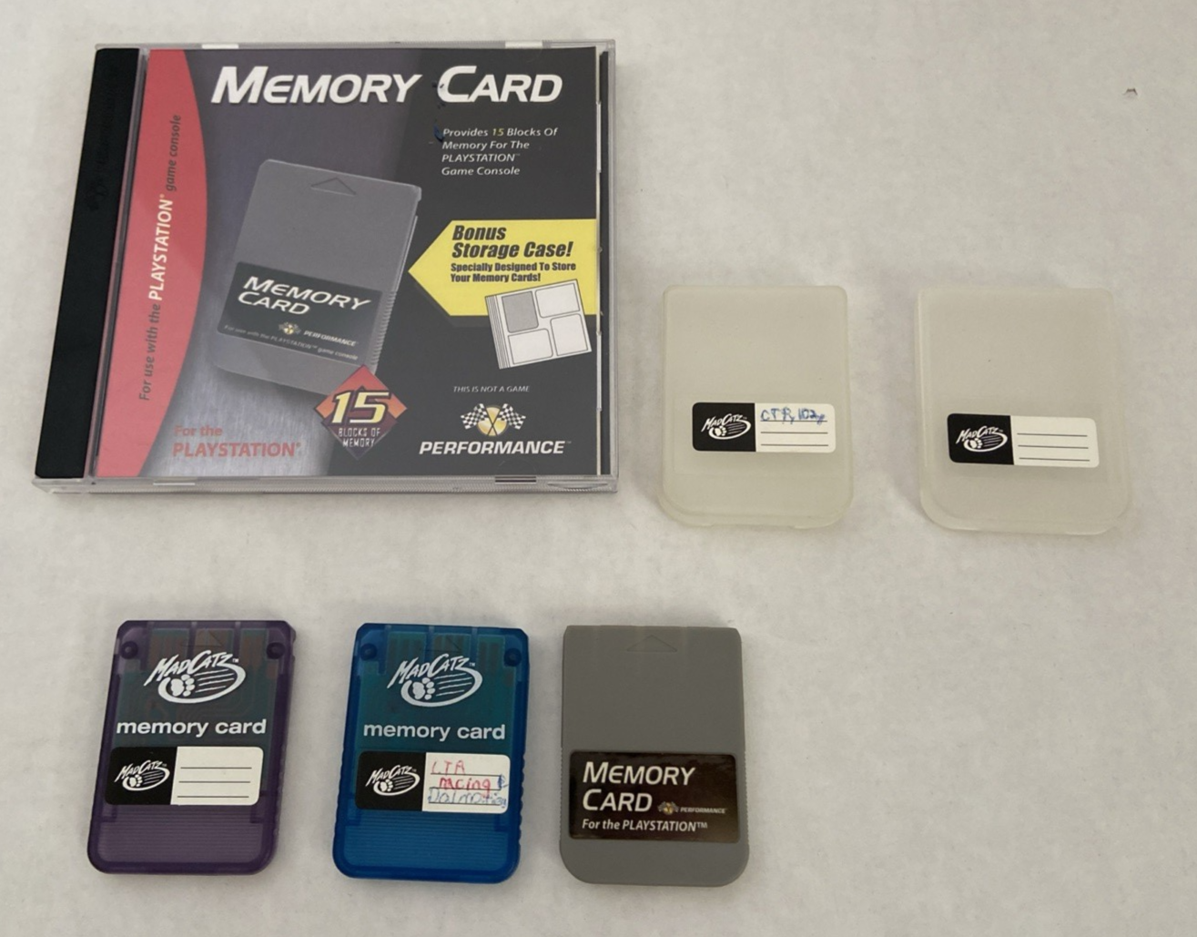 3 Playstation Memory Card Lot & Cases *Used* | eBay