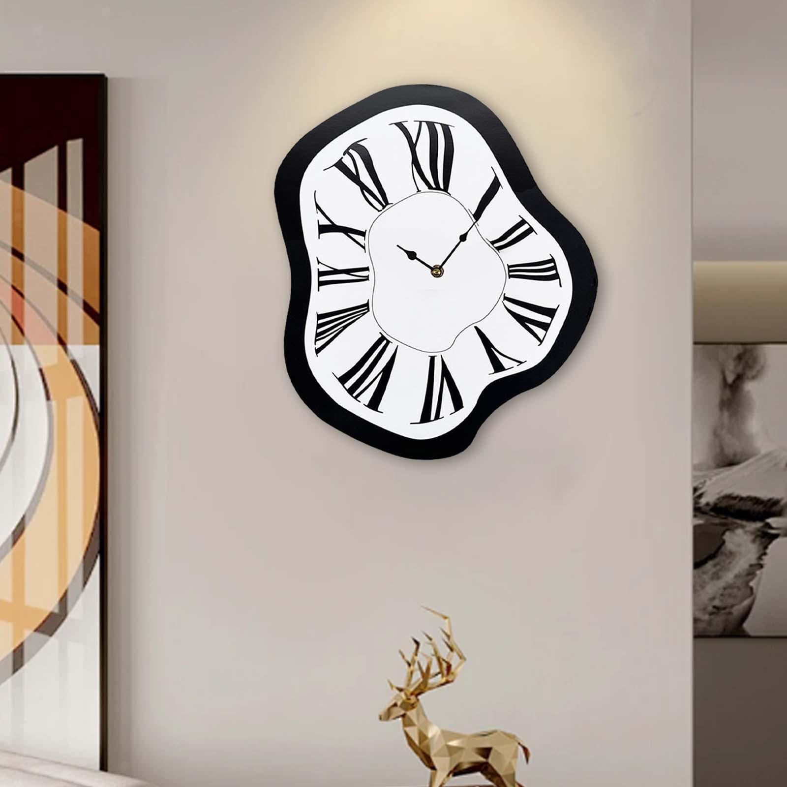 Interior Wall Clock Wall Mount Distorted Wall Clock for Desk Bedroom ...